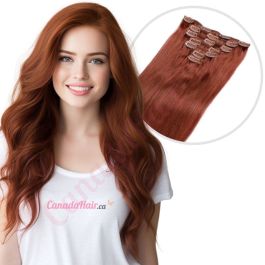 Dark Auburn (#33) CLIP IN hair extensions 100% real hair (human hair)