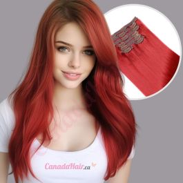 Red CLIP IN hair extensions synthetic hair